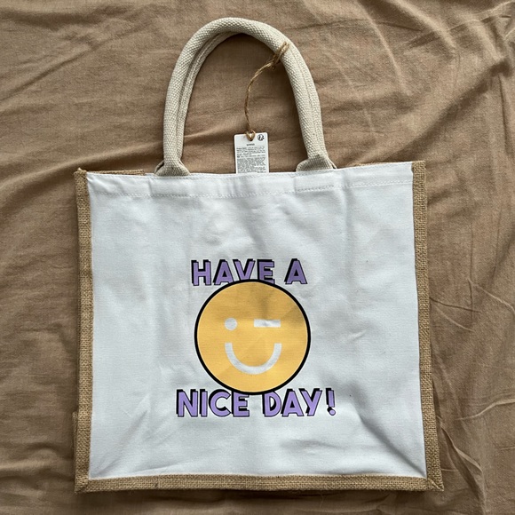 Miniso | Bags | Miniso Have A Nice Day Shopping Tote Bag Nwt | Poshmark